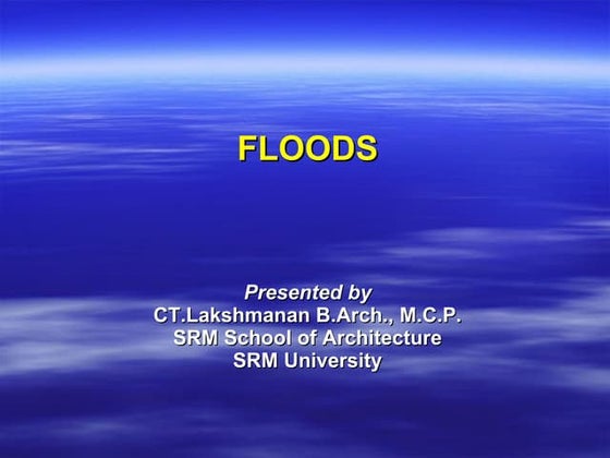 Design of flood control structures | PPT | Geography | Science
