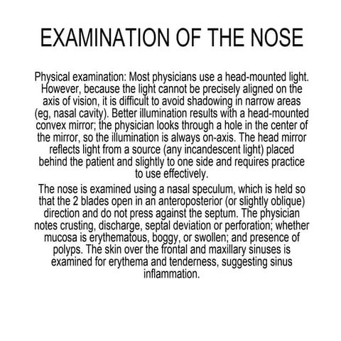 Examination of nose | PPTX