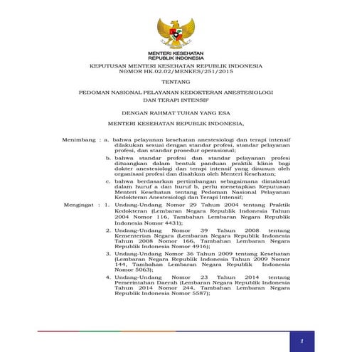 PNPK ANESTESI 2015 | PDF