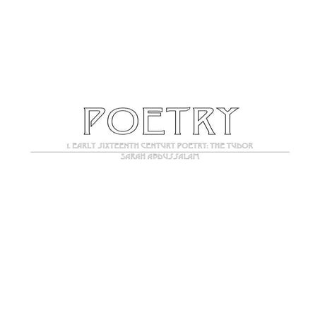 Early sixteenth century poetry- the Tudor | PDF