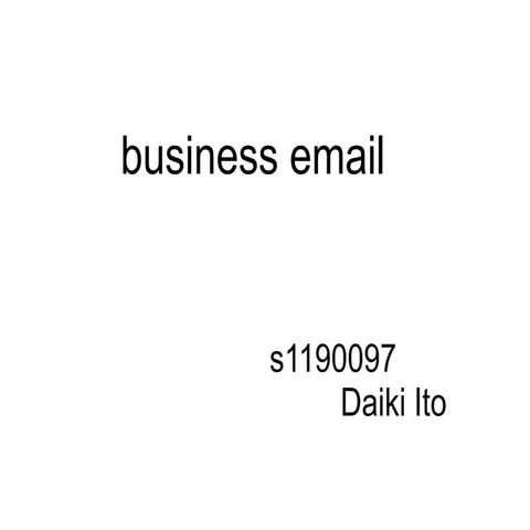 business email | PPT