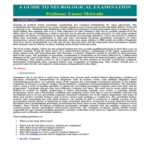 Undergraduate downloads...Clinical neurological examination | PDF