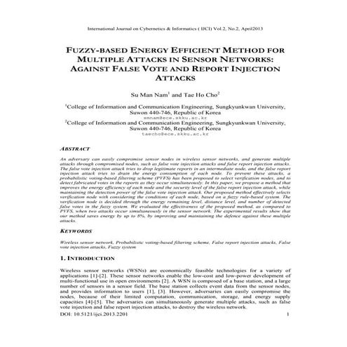 Fuzzy Based Energy Efficient Method For Multiple Attacks In Sensor Networks Against False Vote 