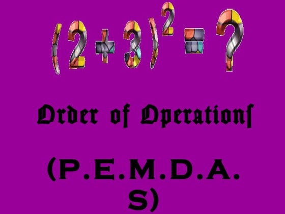 Order of Operations (MDAS Rules) Math 4 | PPTX