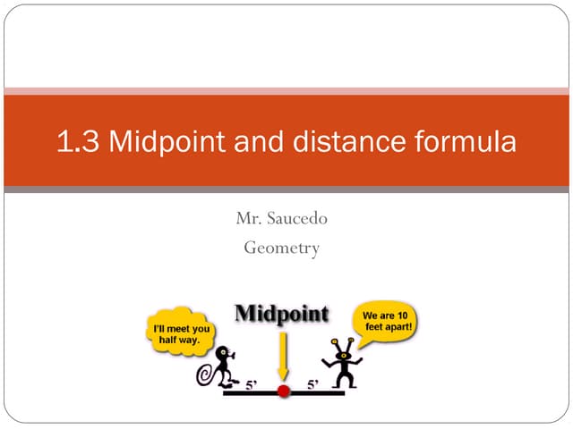 10.1 Distance and Midpoint Formulas | PPT