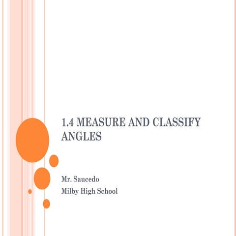 1.4 measure and classify angles | PPT