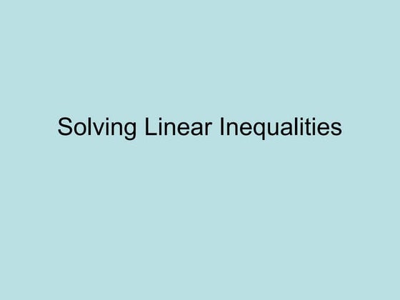 Inequalities and absolute value | PPTX | Physics | Science