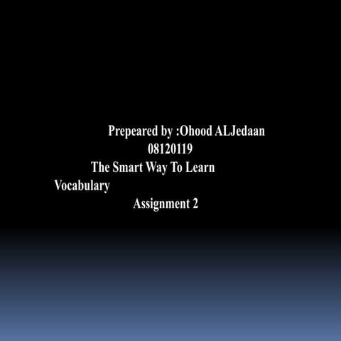 Smart Way To Learn Vocabulary | PPTX