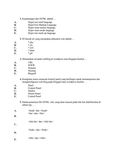 Soal html KOde | PDF