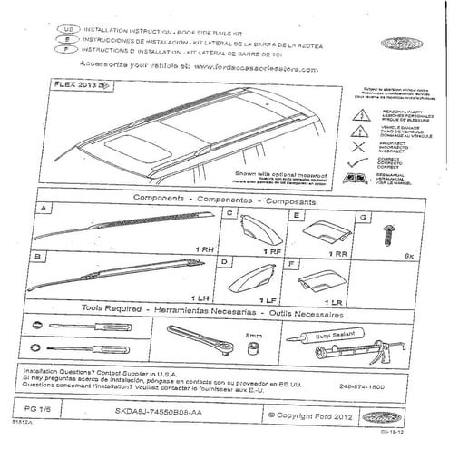 FORD FLEX OEM ROOF RACK INSTALLATION PAGE 1 | PDF