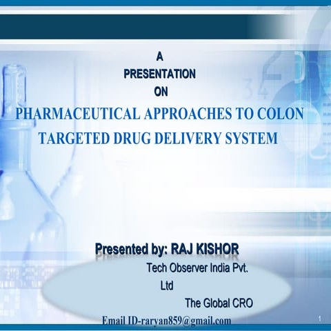 ''Pharmaceutical Approaches to colon Targeted Drug Delivery system ...