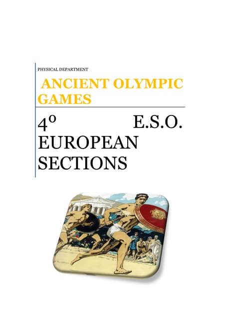 The Ancient Olympic Games: A Look into the Original Games | PDF