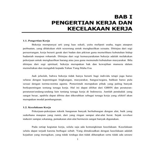 Bab I K3 Pendahuluan | PDF