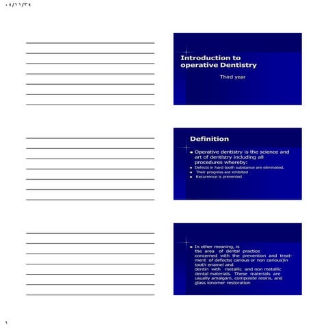 introduction to operative dentistry | PDF