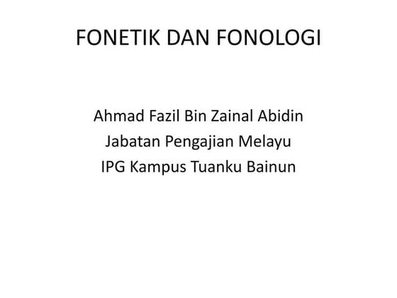Fonetik bahasa melayu | PDF