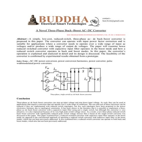 A Novel Three-Phase Buck–Boost AC–DC Converter | PDF