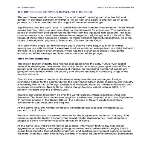 1. travel and tourism | PDF