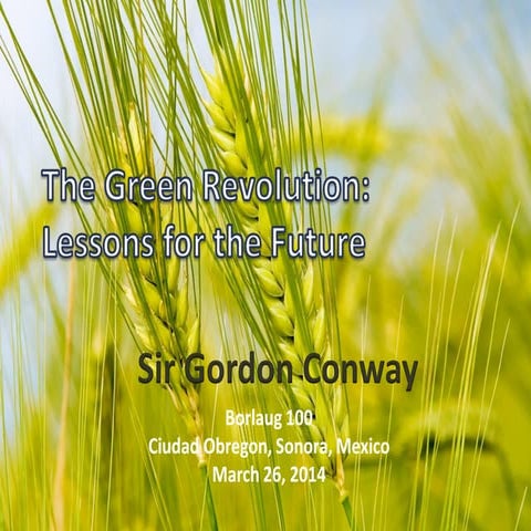 The Green Revolution: Lessons for the Future | PDF | Agriculture ...
