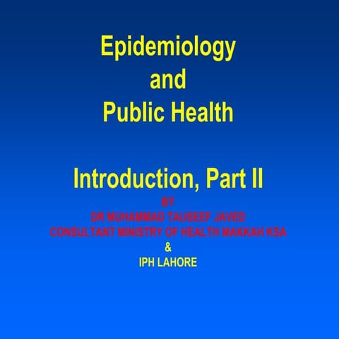 Epidemiology And Public Health Part II for Graduate and Postgraduate ...