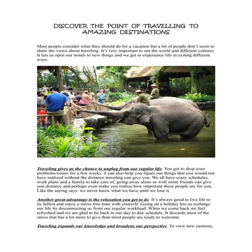 A brief introduction on travelling and enjoying the fun of travel | PPTX