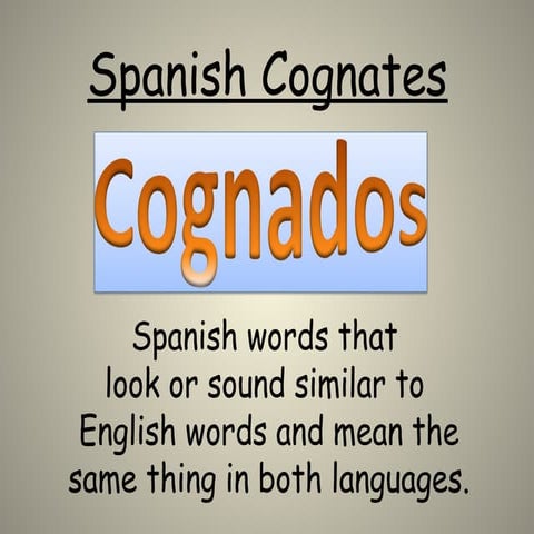 1.1.8 cognados | PPT