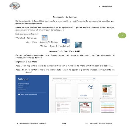Microsoft word es la denominación de un procesador de texto | PDF