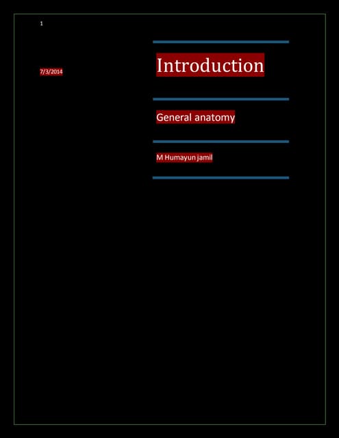 Introduction to anatomy- easy explanation | PPT