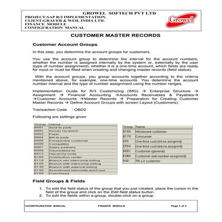 1. customer master records | DOC