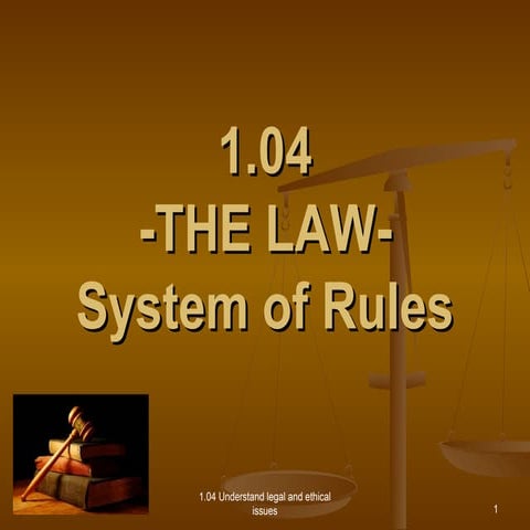 1.04 the law system of rules | PPT
