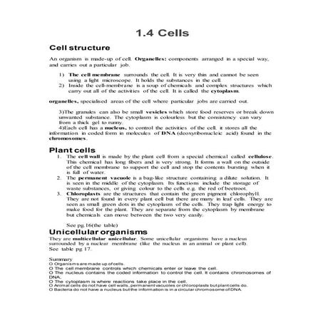 1.4 cells summary | PDF
