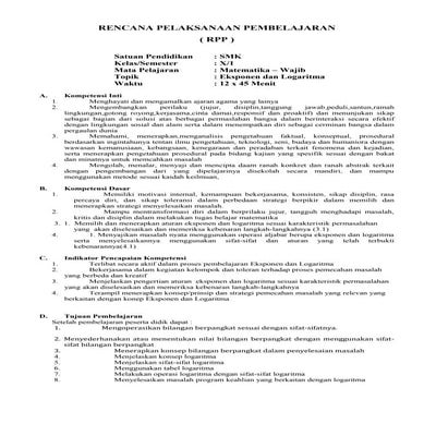 1. rpp eksponen dan logaritma | PDF