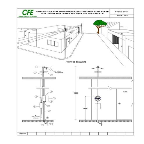 sistema monofasico aereo cfe | PDF