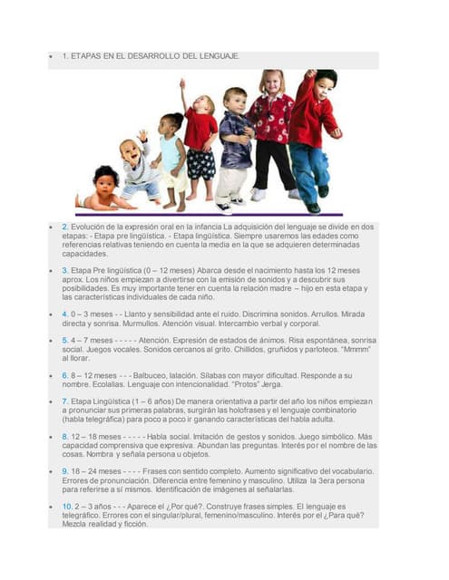 Etapas del lenguaje 0 - 5 años | PPT