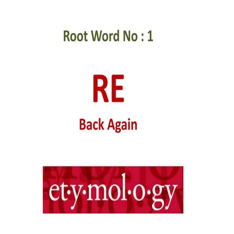 RE - back again (Etymology - Root words in english language - Manu ...