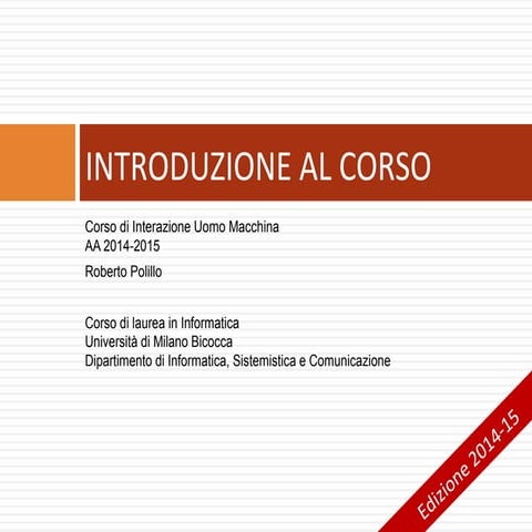 1.Introduzione al corso | PPT