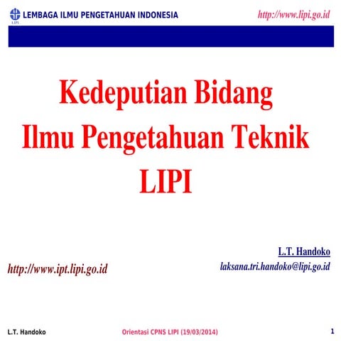 Orientasi CPNS LIPI TA 2013 | PDF