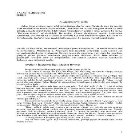 1. alak suresi | PDF