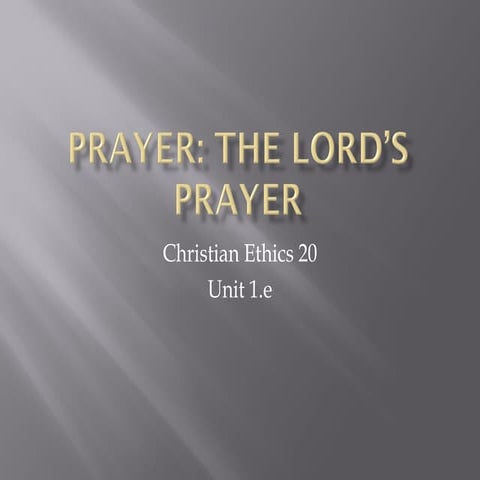 1.e prayer lords prayer | PPT