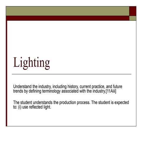 1. introduction to lighting | PPT