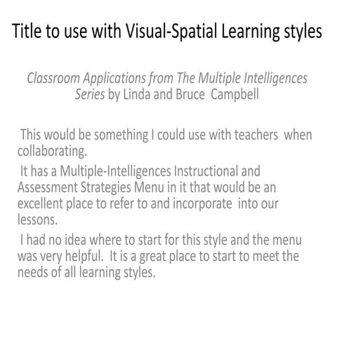 1.3 Learning Styles Project | PPTX