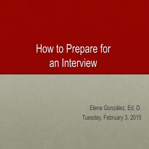 How to do an Interview | PPT