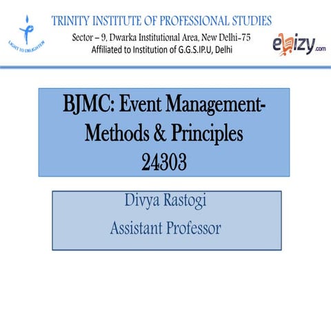Event Management- Methods & Principles | PDF