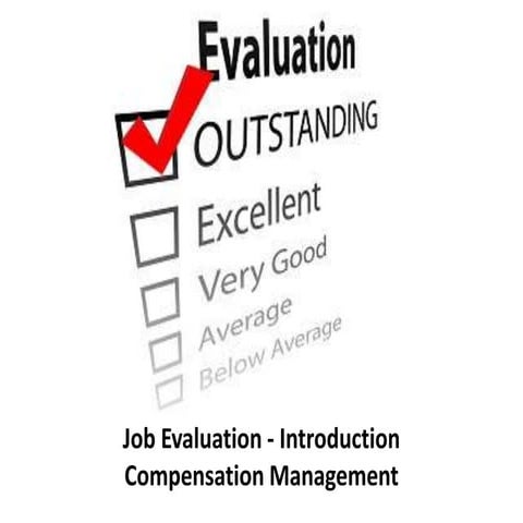 Job evaluation introduction - compensation management - Manu Melwin Joy | PPT