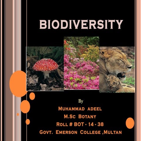 Biodiversity and its conservation | PPTX