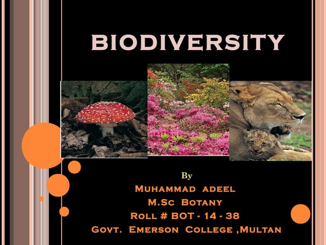 Biodiversity and its conservation | PPTX