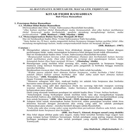 1. kitab fiqih ramadhan | PDF