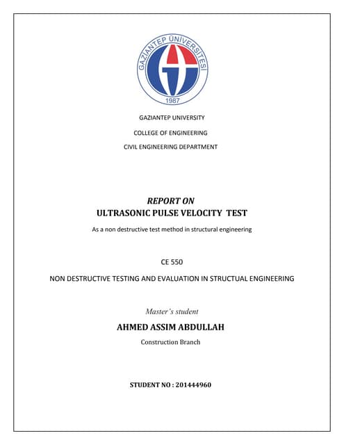 Non-Destructive testing - Report | DOCX | Civil Engineering Industry ...