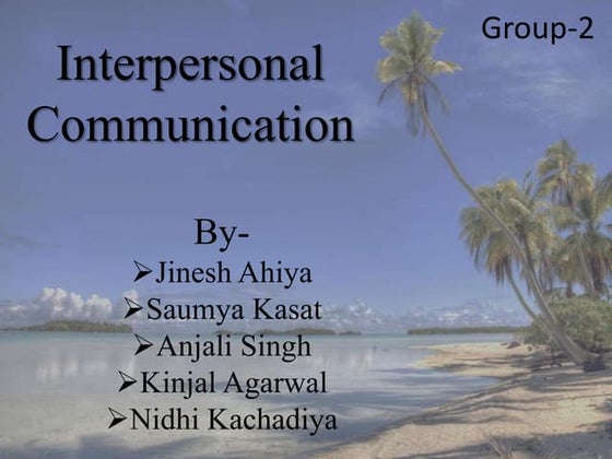 Interpersonal communication | PPT