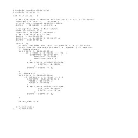 Flicking LED C code | TXT