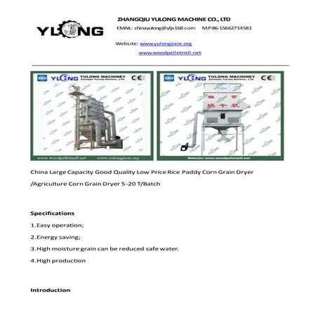 Rice Paddy Corn Grain Dryer /Agriculture Corn Grain Dryer 5-20 T/Batch ...